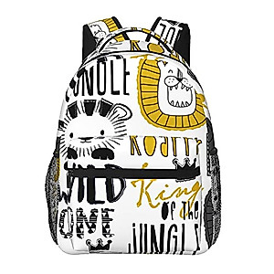 Juoritu Wild King Lion Backpacks, Laptop Backpacks Fit 15.6 Inch Laptop Notebook for Travel/Work/Gifts, Lightweight Bookbags for Men and Women