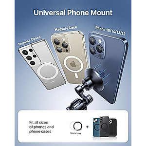 andobil Magnetic Phone Holder for Car [20 Upgraded Strong Magnets & Never Blocking Vent] for MagSafe Car Mount, 360° Rotate-Freely, Car Phone Mount Fit for iPhone 15 14 13 12 Pro Max Samsung S24 S23