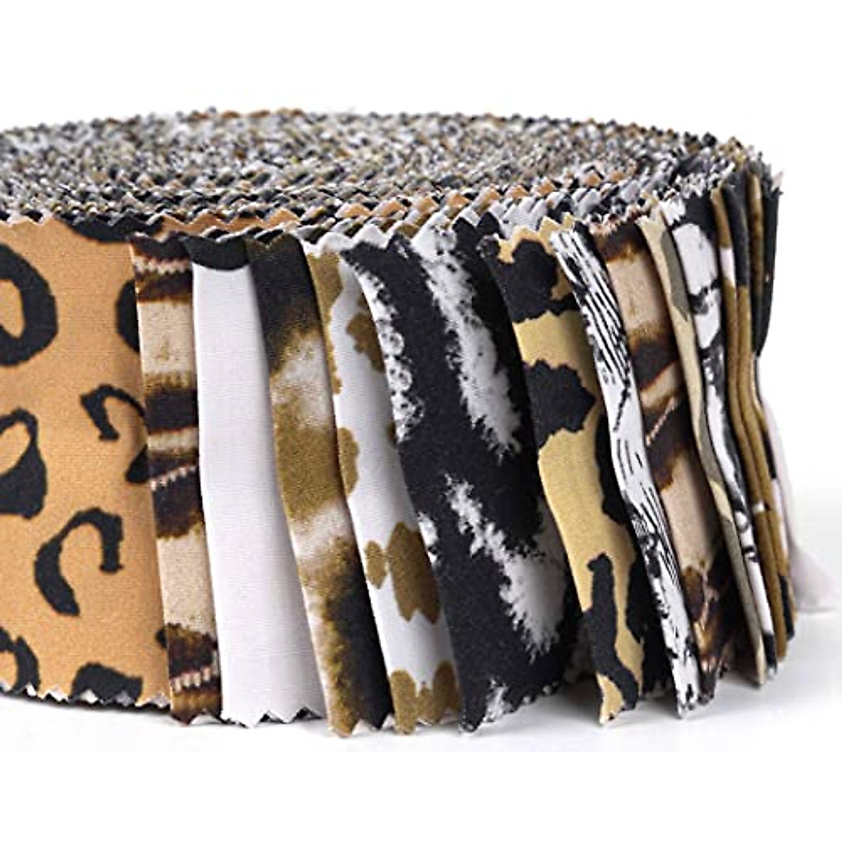 Soimoi 40Pcs Animals Print Cotton Precut Fabrics for Quilting Craft Strips 2.5x42inches Jelly Roll - Purple