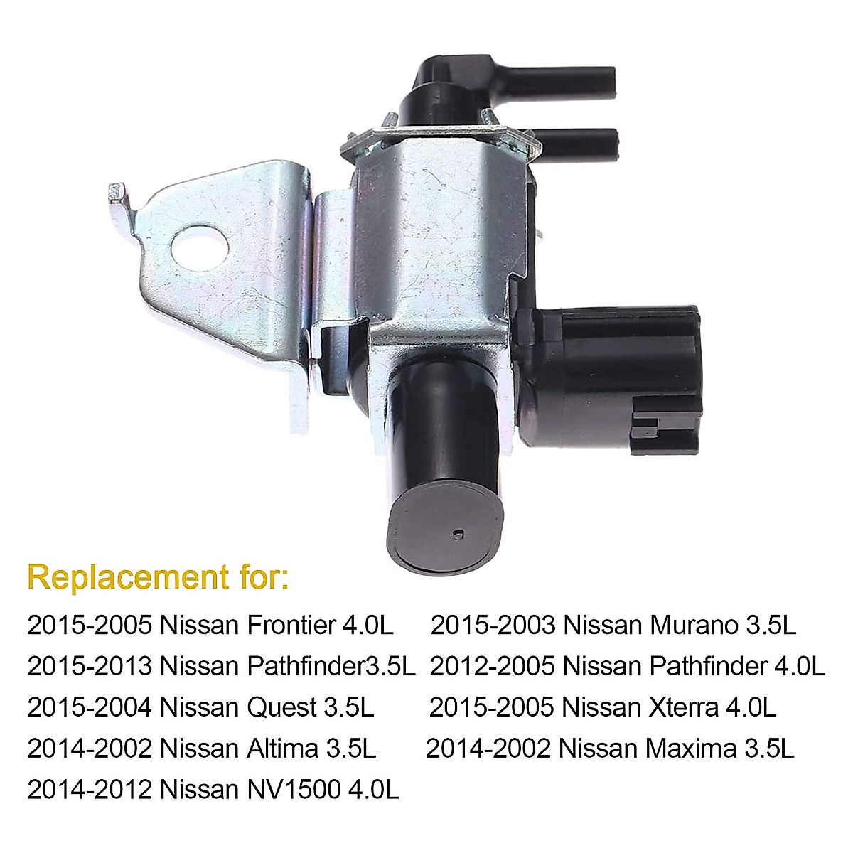 gohantee VIAS Control Solenoid Valve 14955-8J10A Replacement for Nissan Altima Frontier Maxima Infiniti Murano Quest Pathfinder NV Xterra Replace 149558J10A P1800 K5T46673