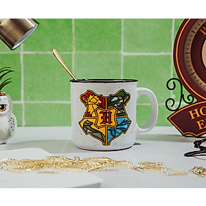Silver Buffalo Harry Potter Hogwarts Crest Camper Ceramic Mug, 20 Ounces