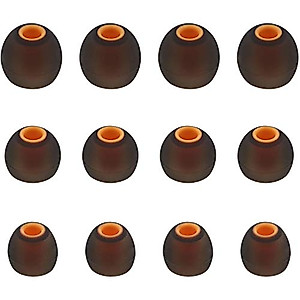 ALXCD Ear Tips for Lifestyle Tune 110BT in-Ear Headphones, 6 Pairs S M L Sizes Replacement Silicone Earbud Tips, Fit for 110BT，Black/Orange