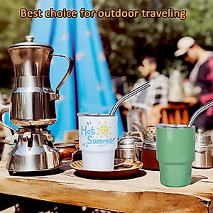 Joytra 8 Pack 3 oz Sublimation Mini Tumbler Shot Glass,Double Wall Vacuum Sealed Stainless Steel Insulated Cups with Lid and Straw,Thermos Travel Coffee Mug For Cocktail,Whiskey,Bar,White