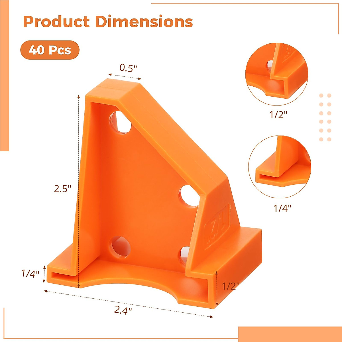 yeesport 40 Pcs Flooring Spacers, Laminate Wood Flooring Tool Kit with 1/4" & 1/2" Gap, Floor Installation Tools for Wood, Vinyl Plank, Hardwood, Bamboo, LVT, Subfloor Panels