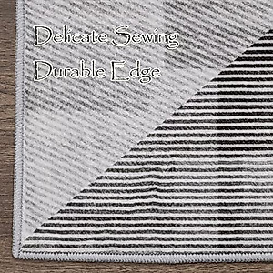 COZYLOOM Modern Rug 2x3 Geometric Doormat Abstract Distressed Floor Mat Indoor Entrance Kitchen Rug Contemporary Floor Carpet Non-Slip Washable Door Mat Foldable Thin Rug Living Room Bathroom Bedroom