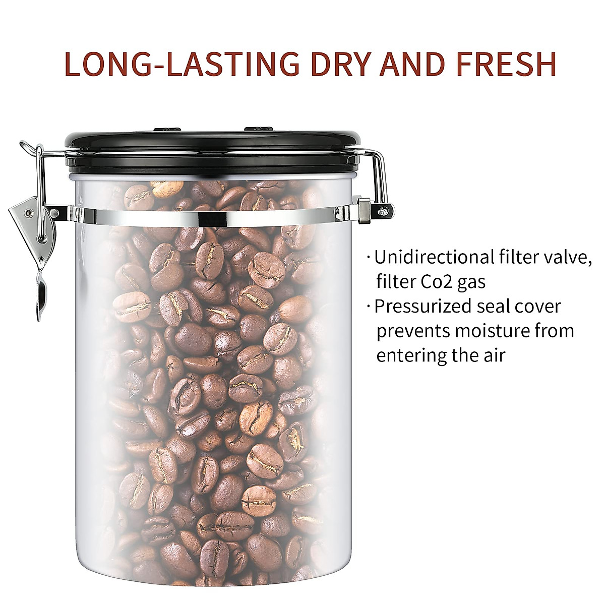 Malmo Gradient Coffee Canister,Airtight Coffee Container with Date Tracker Lid,12oz Stainless Steel Canister for Kitchen Food Storage,Dark Copper