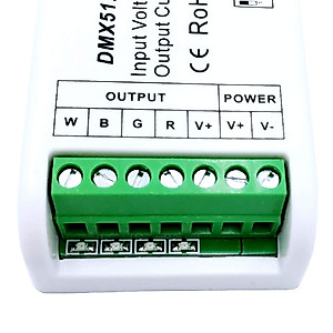 GIDERWEL Mini 4 Channel DMX Decoder,RGBW DMX Decoder,16A RGB RGBW LED Strip Controller DMX 512 Decoder for LED Strip Module Dimmer Driver LED Decoder Controller DC9-24V
