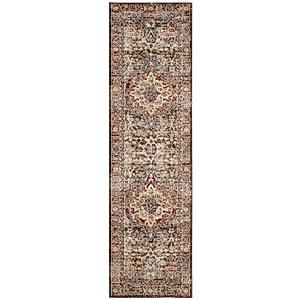 SAFAVIEH Bijar Collection Runner Rug - 2'3" x 12', Brown & Rust, Traditional Oriental Distressed Design, Non-Shedding & Easy Care, Ideal for High Traffic Areas in Living Room, Bedroom (BIJ652D)
