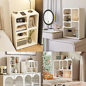 SUNHIPPIE Floating Cabinet for Wall, Coffee Station Organizer Display Shelf, Bathroom Wall Shelf, Geometric Wall Cabinet, Wooden Display Shelving Storage Rack, Countertop Storage Cabinet