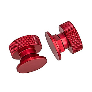 3mirrors Welding Hood Fasteners Pipeliner Welding Hood Parts Helmet Screws Headgear Replacement Parts Accessories Screws Flip Hood Aluminum - 1 Pair (Red Anodized Knurled)