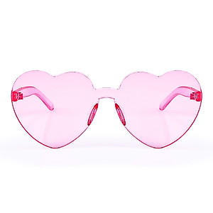 FEISEDY Thick Heart Sunglasses Rimless Heart Shaped Sun Glasses Women Fashion Love Glasses B2419