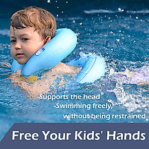 Hyfoo Floaties Swim Vest for Child, Portable Inflatable Pool Floats Swimming Ring with Adjustable Safety Buckle, Safety Swim Arm Bands with Double Surround Air Bag, Durable Float Tube for Kids/Adult