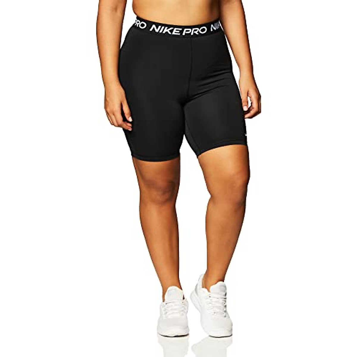 Nike Pro 365 Women's High-Rise 7" Shorts, Black/White, Small