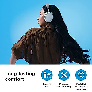 Sennheiser Momentum 4 Wireless Headphones - Bluetooth Headset for Crystal-Clear Calls with Adaptive Noise Cancellation, 60h Battery Life, Customizable Sound - White )