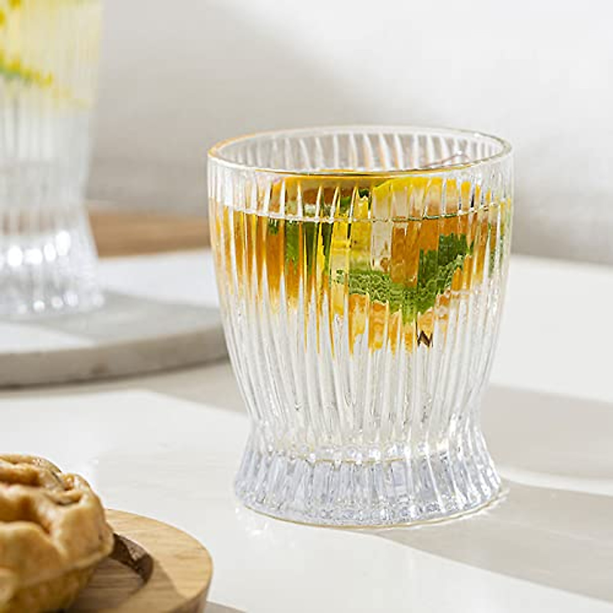 Whiskey Glasses Gift Box Set - Crystal Old Fashioned Whiskey Glasses with Skull Ice Molds - for Scotch, Bourbon, Cocktails - Crystal Glassware Gifts to Men, Whiskey Lover - 10oz