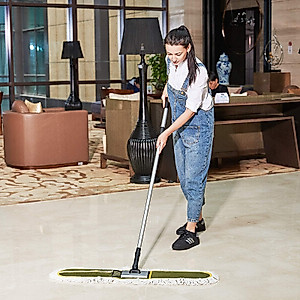 CLEANHOME 36" Commercial Dust Mops with 4 Washable Microfiber Mop Pads for Floor Cleaning Heavy Duty Hotel Company Household Cleaning Supplies for Hardwood, Tiles, Marble Floors