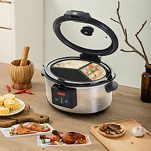 Slow Cooker Liners, Slow Cooker Silicone Liners, for 6 QT Crockpot, Reusable Crock Pot Liners, Easy Clean & Dishwasher Safe Cooking Silicone Liners (Gray)