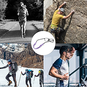 lvvfit Adjustable Glasses Strap, No Tail Adjustable Eyewear Retainer Glasses Straps, Sunglasses Straps for Men,Women,kids(4pcs Purple)