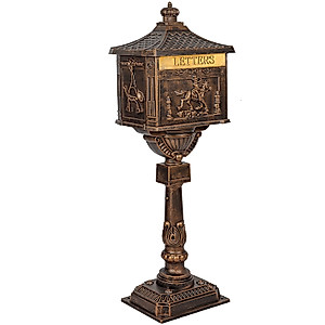 Polar Aurora Mailbox Cast Aluminum Bronze Mail Box Postal Box Security Heavy Duty New