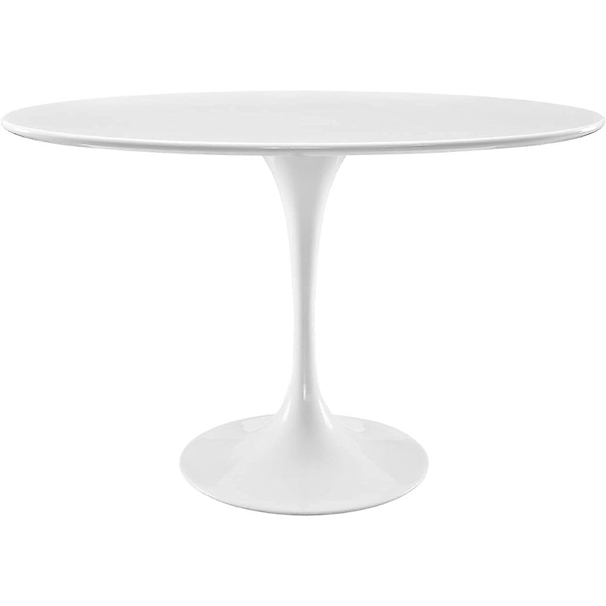 Oakestry 48-inch Mid-Century Modern Oval Dining Table Sleek White Pedestal Base Stylish Kitchen Breakfast Nook Table Space-Saving Design for Dining Room & Small Spaces, 48" D X 27.5" W X 28.5" H