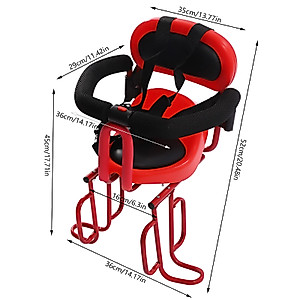 Rear Child Bike Seat,Kids Bike Seat, Rear Mounted Kids Bike Seat with Seat Cushion,Back Child Seat for Bike Suitable for Children 6 months -6 years old,for Most of Mountain Bikes with Beam (Red)