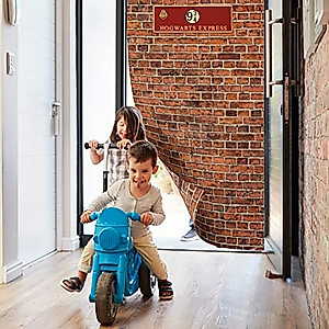 Brick Wall Backdrop Platform 9 and 3/4 King's Cross Station, Party Backdrop Door Curtains for Halloween Party, Christmas, Birthday Gifts, Outdoor and Indoor Photo Props Brick Wall Decoration, Yellow