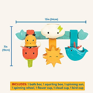Battat – Baby Bath Toy Bar – 6 Removable Pieces & 2 Suction Cups – Stacking & Sorting Toys – Toddler Bath Toys – 12 Months + – Rain & Shine Bath Bar