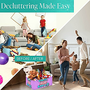 visesunny Closet Baskets Donut Worry Storage Bins Fabric Baskets for Organizing Shelves Foldable Storage Cube Bins for Clothes, Toys, Baby Toiletry, Office Supply