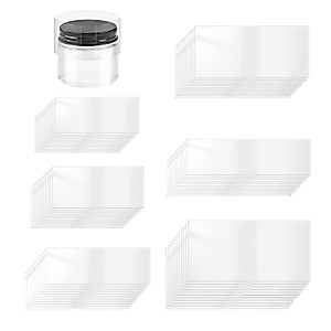 Glarks 900Pcs Clear Heat Shrink Wrap Bands, 6 Sizes Perforated PVC Wrap Bags Multi Sizes Tamper Seal Shrink Bands Heat Shrink Seal Bands Kit for Bottles, Jars, Tubes, Cans and Tins