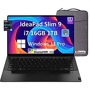 Lenovo IdeaPad Slim 9 9i Pro 14ITL5 14" 4K UHD Touchscreen (Intel 4-Core i7-1195G7, 16GB RAM, 1TB PCIe SSD) Business Laptop, Backlit, Fingerprint, 2 x Thunderbolt 4, IR-Webcam, Windows 11 Pro