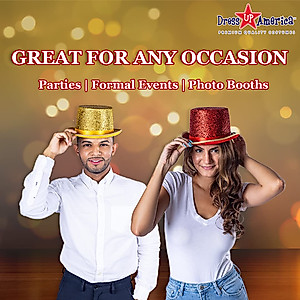 Dress Up America Top Hats for Adults - Shiny Tuxedo Hat for Men and Women - Costume Magician Hat (Black)