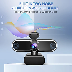 EMEET Bluetooth Speakerphone M2 Gray Conference Speaker & 1080P Webcam with Microphone - 96° Ultra Wide Angle Webcam Auto Focus Webcam with Privacy