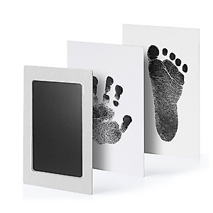 PChero Large Size Baby Handprint and Footprint Ink Pad Kit, Non-Toxic and Clean-Touch, Ideal for Newborn Baby Registry Family Keepsake (2 Packs)