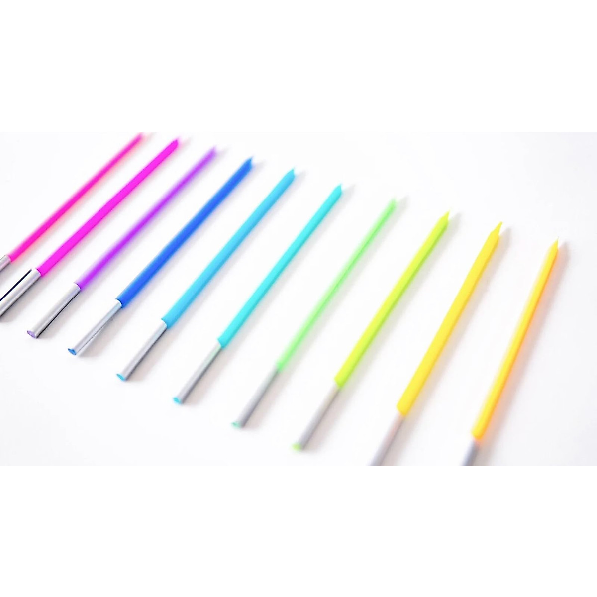 Cwise-100 Count Rainbow Birthday Candles -Long Thin Cake Candles - Giant Pack Colorful Pencil Candles Birthday Candle - Birthday, Celebration, Wedding. Cake Decorations (100 PCS)