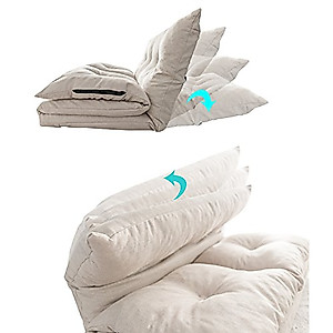 Harper & Bright Designs Floor Sofa Adjustable Lazy Sofa Bed, Foldable Mattress Futon Couch Bed, Beige