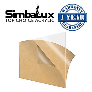 SimbaLux Acrylic Sheet Clear Plexiglass 8” x 10” 0.04” Thick (1mm) Pack of 10 Transparent Plastic Plexi Glass Board with Protective Paper for Photo Frame Replacement, DIY Display Projects, Craft