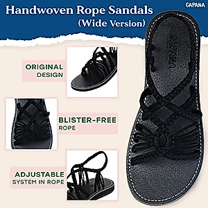 Capana Flat Sandals - Classic Black (11)