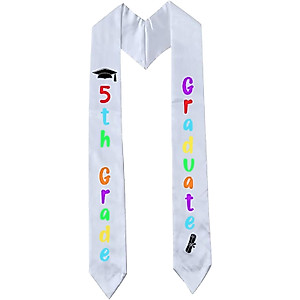 5TH Grade Graduation Stole Class of 2024, 5TH Grade Graduation Sash for 5th Grade Graduation Party Decorations 2024 JD-5TH-X Boy Girl Kids Fifth Grade Graduation Decorations Supplies
