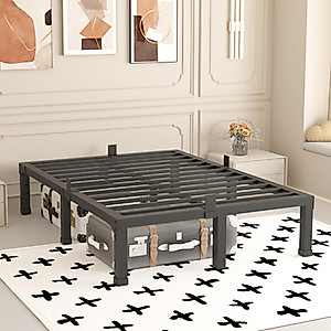 Yitong Angel King Bed Frame, 14 Inch High 3500 lbs Metal Platform, Mattress Foundation with Steel Slat Support/No Box Spring Needed/Noise Free/Non-Slip/Easy Assembly