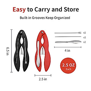 ADORAMBLING 2PCS Crab Crackers and Tools Multifunctional Crab Leg Crackers Efficient Lobster Crackers Sturdy Seafood Crackers and Tools Portable Lobster Crackers and Picks Set Crab Claw Crackers