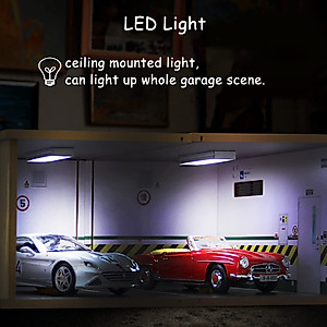 1/18 Scale Model Car Display Case - 1:18 Car Garage Display Case with Clear Acrylic Cover and LED Lighting for Die-Cast Cars, 1 Parking Route 66-Left