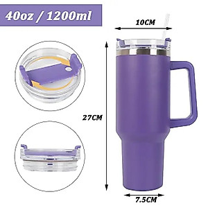 Tumbler With Lid And Straw 40 Oz,Insulated Tumblers, Travel Water Bottle, Trending Cups For Women & Men, Great Travel Gifts For Her & Him 3d Lilac