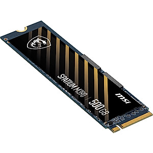 MSI SPATIUM M390 NVMe M.2 500GB Internal Gaming SSD PCIe Gen3 up to 3300MB/s 3D NAND Up to 1200 TBW