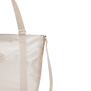 Kipling Adara Metallic Tote Bag Quartz Metallic