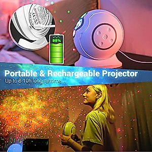 AIRSEE Star Projector Galaxy Light, Cordless Adjustable LED Laser Galaxy Projector with Remote Control & Timer, Magnetic Night Light Projector Valentine's Gifts for Party, Gaming Room, Bedroom Decor