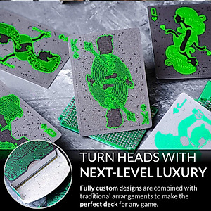 Circuit Neon Green Playing Cards with Free Card Game eBook, Creative Deck of Cards, Premium Card Deck, Cool Poker Cards, Unique Bright Colors for Kids & Adults, Computer Themed, Black Playing Cards