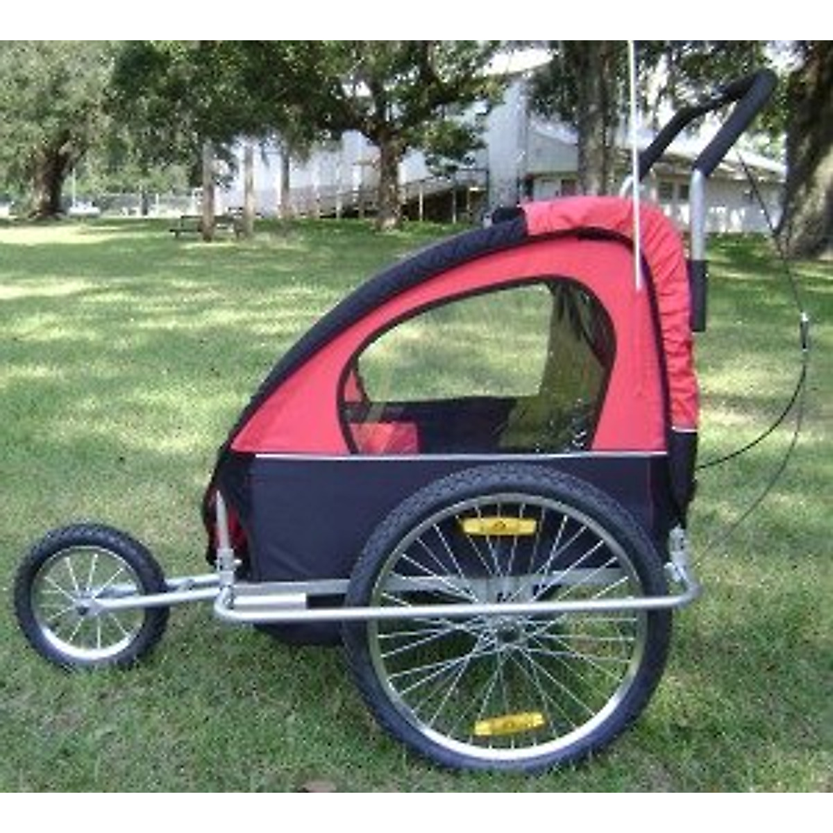 i10Direct Red and Black 2 in 1 Child Baby Bike Bicycle Trailer and Stroller