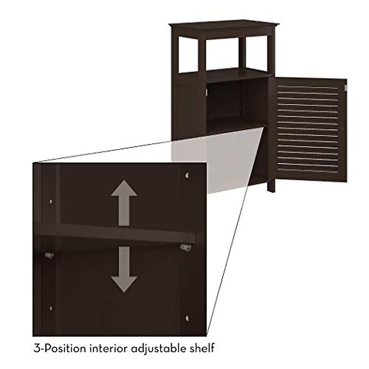 RiverRidge Ellsworth Single Door Floor Cabinet, Espresso