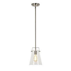 Catalina Lighting 23042-000 Modern 1-Light Bell-Shade Mini Pendant Ceiling Light, 8", Brushed Nickel