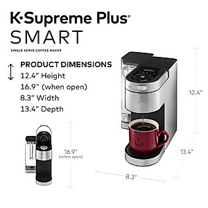Keurig Supreme Plus Smart Single Serve K-Cup Pod Coffee Maker, 78 oz removable water reservoir, Stainless